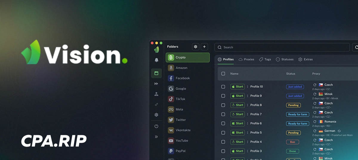 Vision antidetect browser: interface, functionality, tests, expected ...