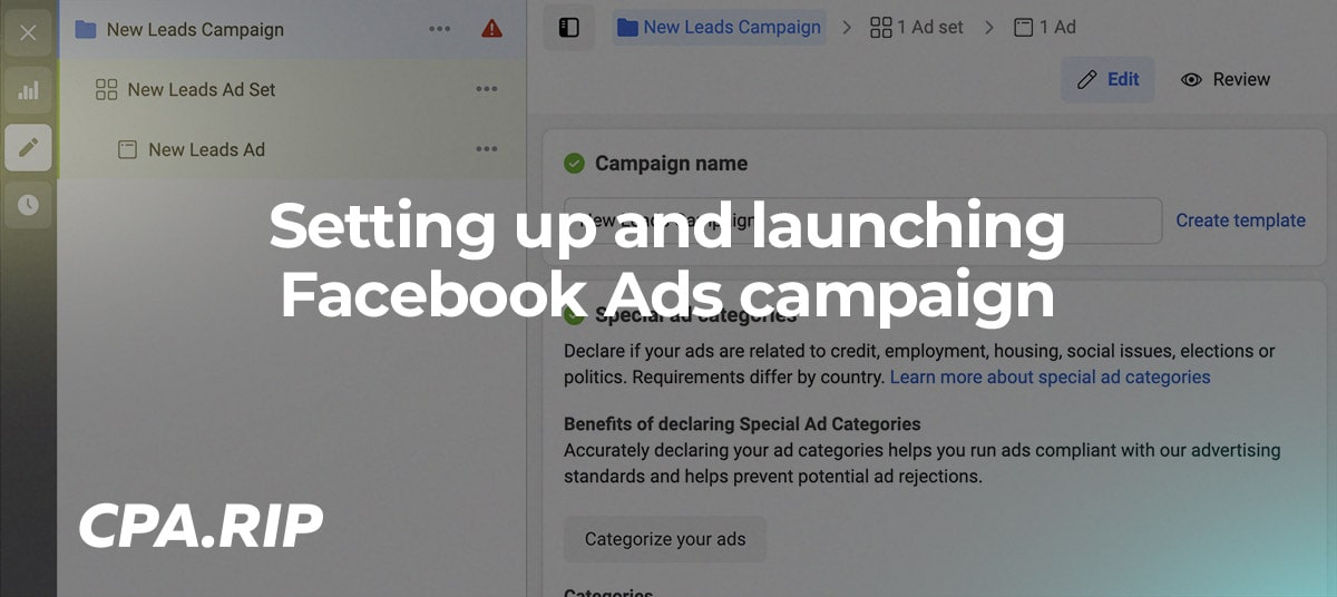 Setting up and launching Facebook Ads campaign in 2026 - CPA.RIP