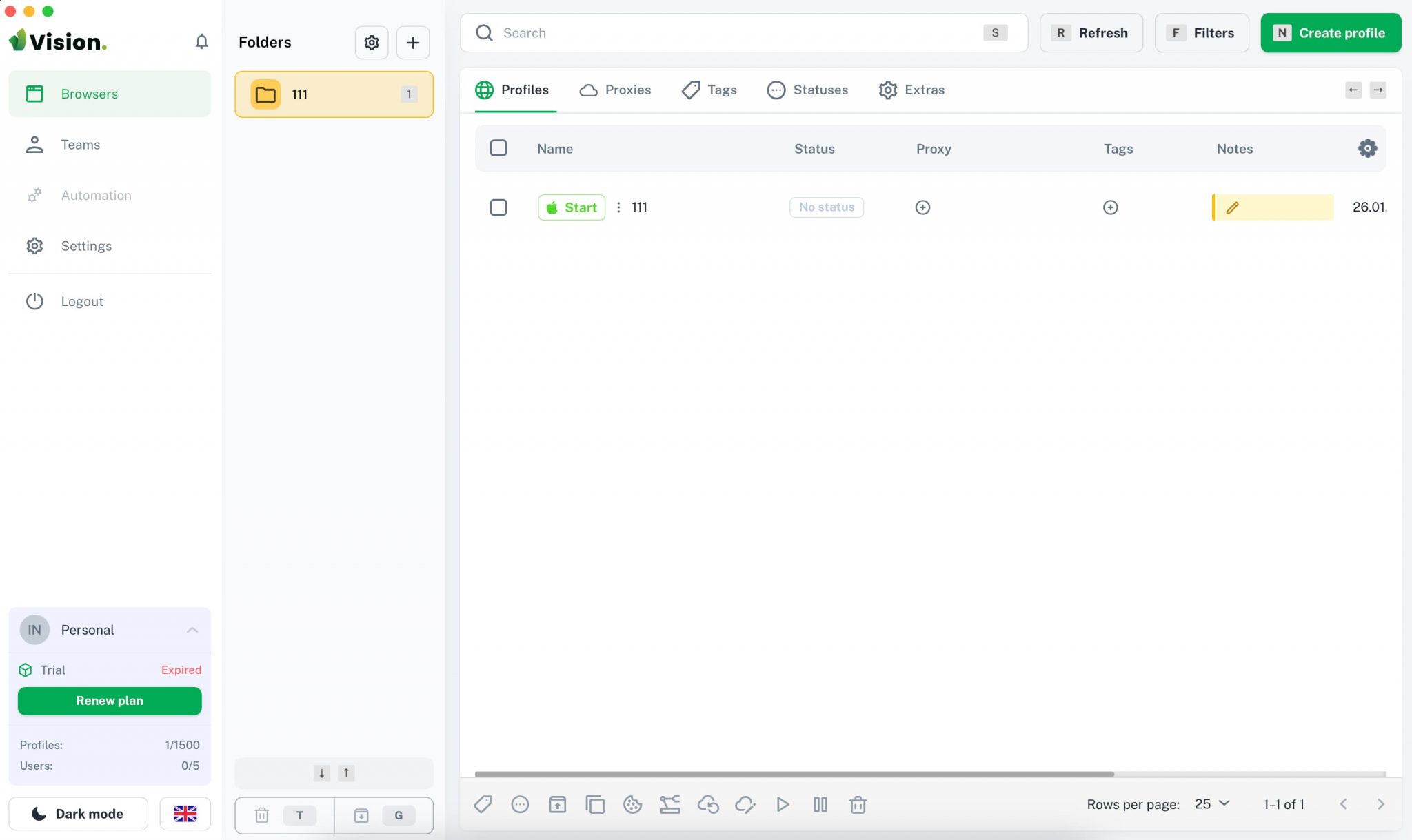 Vision antidetect browser: interface, functionality, tests, expected ...
